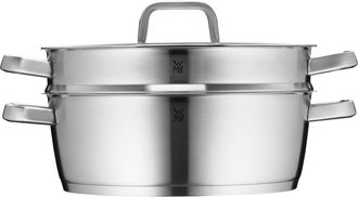 WMF Iconic Dampfgareinsatz, 28 cm, fettarmers Dampfgaren, praktische Seitengriffe, Cromargan Edelstahl poliert, unbeschichtet, spülmaschinengeeignet