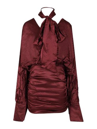 Rotate Robe Au Genou - Rouge Brun