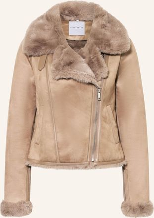 Rino&Pelle Rino & Pelle Lederjacke Mit Kunstfell beige