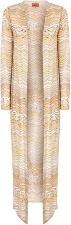 Missoni Femme, Robes, Beige, Taille: 36 FR Cardigan lungo aperto