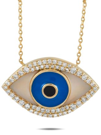 Luxury Bazaar collier Evil Eye en or 14ct pavé de diamants
