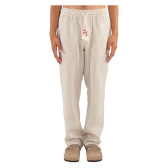 MC2 Saint Barth Homme, Pantalons, Beige, Taille: 3XL Pantalon en lin &agrave; rayures
