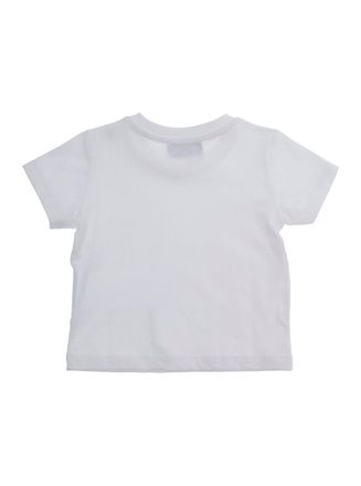 Moschino Unisex Baby T-Shirt Crew Neck White Cotton T-Shirts And Polos