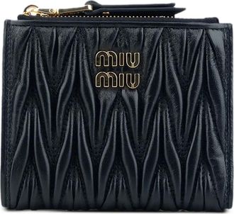 Miu Miu Portemonnaie mit Logo-Schild - Schwarz