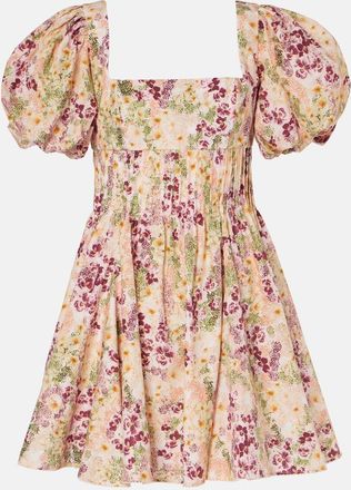 Agua Bendita Minikleid Caramelo Florecer aus Baumwolle