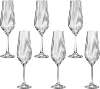 Bohemia Design Tulipa Optic Sektgläser Kristallglas Sektglas 170 ml 6er Set