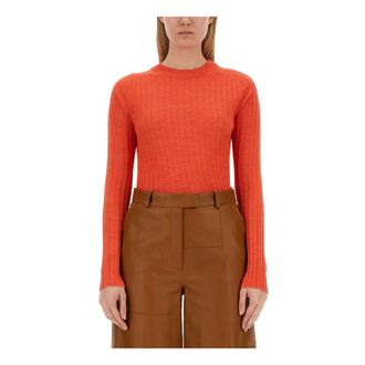 Alysi Maglia Stripes Girocollo - Femme - Pulls - Orange - Taille: 44 FR
