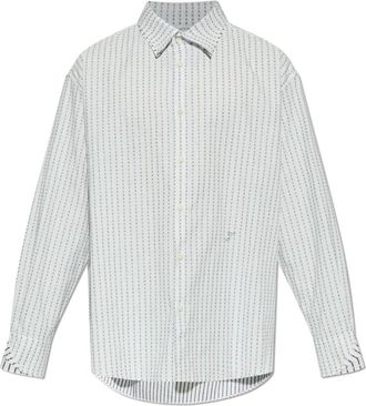 Jacquemus Homme, Chemises, Blanc, Taille: 2XL Chemise en popeline de coton &agrave; motifs