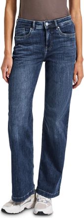 Street One Damen 3715695 Wide Leg Jeans, mid Blue Soft Washed, 28W x 32L