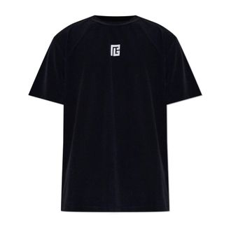 Balmain T-Shirt mit Stickerei - - Tops - Herren - Schwarzk - L