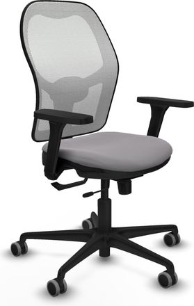 Piqueras y Crespo B&uuml;rostuhl mit 3D-Armen, h&ouml;henverstellbare Lendenwirbelst&uuml;tze, ausgestattet mit Syncro/Traslack und injiziertem Schaumstoff, Wei&szlig;/Grau