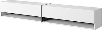 Selsey TV Schrank Board Sideboard Fernsehtisch Fernsehschrank 200 cm Hängend Mit Graphitem Akzent Weiß Mirrgo