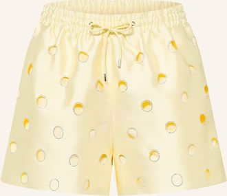 Sandro Sandro Satinshorts Mit Cut-Outs Und Schmucksteinen gelb