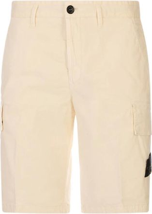 Stone Island Homme, Shorts, Blanc, Taille: W32 Bermuda Slim