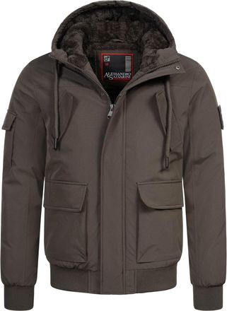 Alessandro Salvarini Herren Winterjacke (S-3XL) mit Kapuze und Fleecefutter AS432 - Dunkelgrau Gr&ouml;&szlig;e XXL - Gr.XXL