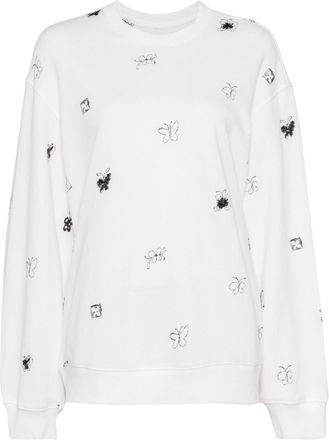 JNBY Sweatshirt mit Schmetterlingen - Weiß