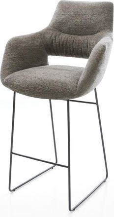 DELIFE Barstuhl Yago-Flex Boucl&eacute; Soft Schlamm Kufengestell Metall Schwarz Taschenfederkern, Barst&uuml;hle