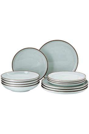Rosenthal Kombiservice Profi Casual Mint, Mintgrau, Keramik, 12-teilig, lebensmittelecht, stapelbar, Essen & Trinken, Geschirr, Geschirr-Sets, Kombiservice
