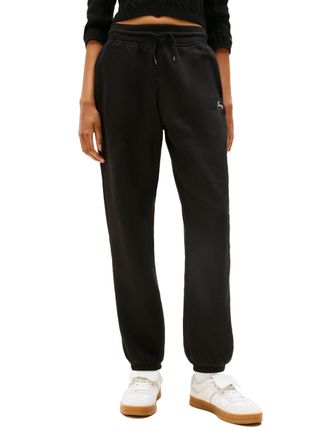 Tommy Jeans Damen Relaxed Script Logo Jogger Sweatpants, with Drawstring Ties Trainingshose, Schwarz, X-Gro&szlig;