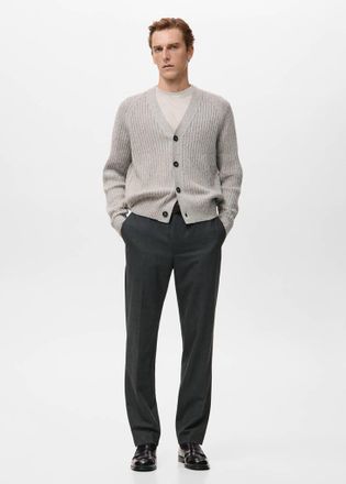 Mango Pantalon regular-fit petits carreaux gris chin&eacute; fonc&eacute; - Homme - 38 - MANGO MAN