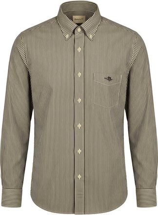 GANT Chemise classique en popeline ray&eacute;e - Homme - Chemises - Beige - Taille: M