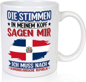 Generic Dominikanische Republik | Urlaub | Stimmen in meinem Kopf - Tasse Weiss - Kaffeetasse/Geschenk/Familie