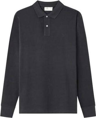Springfield Basic Polo L/S with Tree Embroidery, Bleu, S Homme