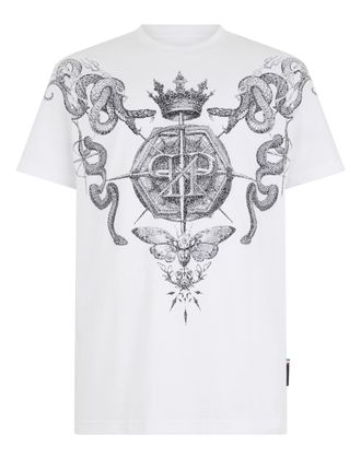 Philipp Plein Round Neck T-Shirt Wind Rose Tattoo