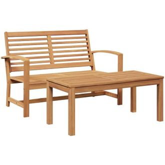 vidaXL Vidaxl - Ensemble de canap&eacute; de jardin 2 pcs Naturel Bois de teck solide