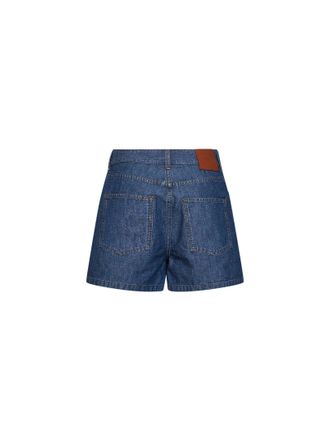 Fendi Womens Shorts Cotton Chambray Navy Blue
