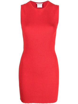 Stella McCartney robe tunique en maille nervur&eacute;e - Rouge