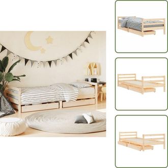 vidaXL Vidaxl - Kinderbett mit Schubladen 80x200 cm Massivholz Kiefer - Holz Kinderbett - Kiefernholz Kinderbett - Jugendbett - Kinderzimmer M&ouml;bel