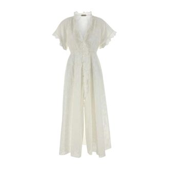 Alberta Ferretti Femme, Robes, Blanc, Taille: 38 FR Broderie Anglaise Dress
