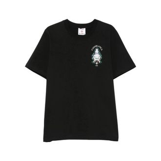 Casablanca Hotel Emblem Kurzarm-T-Shirt - - Tops - Herren - Schwarzk - XL