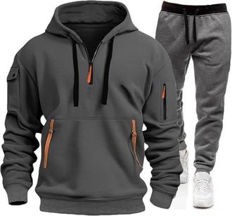 Generic Tenue Sport Homme Ensemble Sweat-Shirt &Agrave; Capuche Et Pantalon Sportwear Mode Casual Tenue Sport Homme D&eacute;contract&eacute; Ensemble 2 Pi&egrave;ces Tracksuit D&eacute;contrac