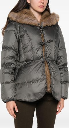 Peuterey Faux-Fur Trimmed Down Jacket - Grey