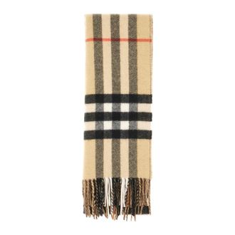 Burberry Contrast Check Cashmere Scarf - - Accessories - unisex - Beige - ONE SIZE