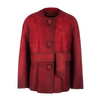 Prada Damen, M&auml;ntel, Rot, SGr&ouml;&szlig;e