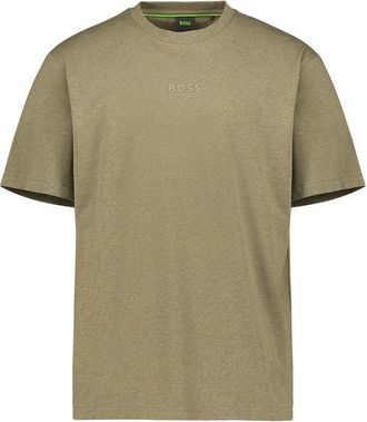 HUGO BOSS Herren T-Shirts gr&uuml;n Baumwolle