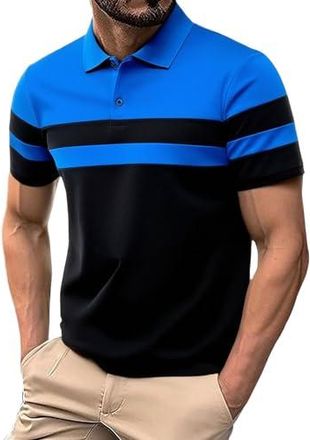 Generic Polo d&eacute;t&eacute; pour homme - Haut &agrave; manches courtes - Col &agrave; revers tendance - Grande taille - Doux &agrave; porter - Respirant - Durable - Costume de sport pour un