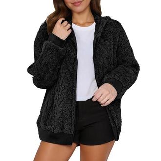 Generic Veste Pilou Manteau Hiver Femme Veste Kaki Femme Manteau Grande Taille DInt&eacute;rieur Court Hiver Grande Taille Polaire Blouson Polaire avec Capuche Polai