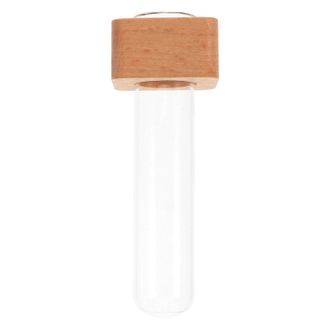 Hemobllo Auto Pflanzenhalter mit Buchenholz Clip Hydroponisches Glasr&ouml;hrchen f&uuml;r L&uuml;ftungsschlitze Dekoratives Armaturenbrett Accessoire Geschenk f&uuml;r Autofahrer