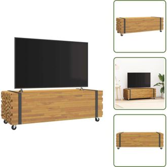 vidaXL The Living Store - vidaXL Couchtisch 110x45x35 cm Massivholz Teak