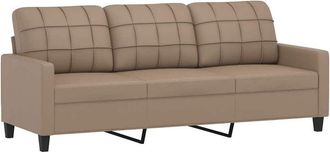 vidaXL 3-Sitzer-Sofa Cappuccino-Braun 180 cm Kunstleder Vidaxl