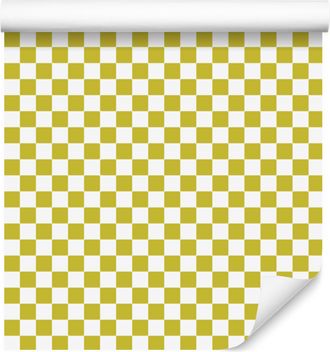 OEM Carta Da Parati A Scacchiera Gialla Per Soggiorno E Camera Da Letto, 50x1000 Cm