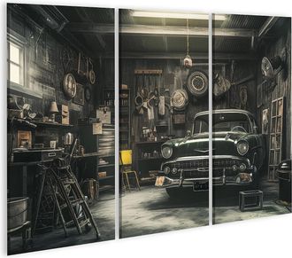Islandburner Bild auf Leinwand Oldtimer Werkstatt Charme Im Retro Garage Ambiente Bilder Wandbilder Poster