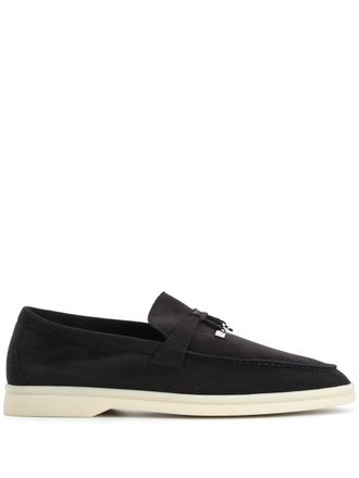 Loro Piana Loafer aus Wildleder - Schwarz
