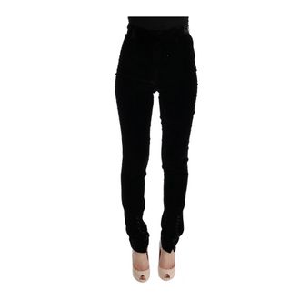 Ermanno Scervino Femme, Pantalons, Noir, Taille: 38 FR Slim-fit Pantalons