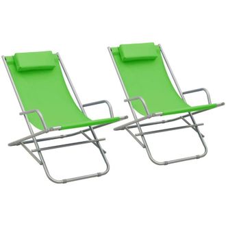 vidaXL Vidaxl - Schaukelst&uuml;hle 2 Stk. Stahl Gr&uuml;n