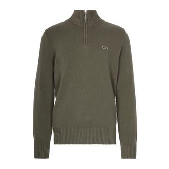 Lacoste Homme, Pulls, Vert, Taille: L Pull Zipp&eacute; en Laine &agrave; Col Montant